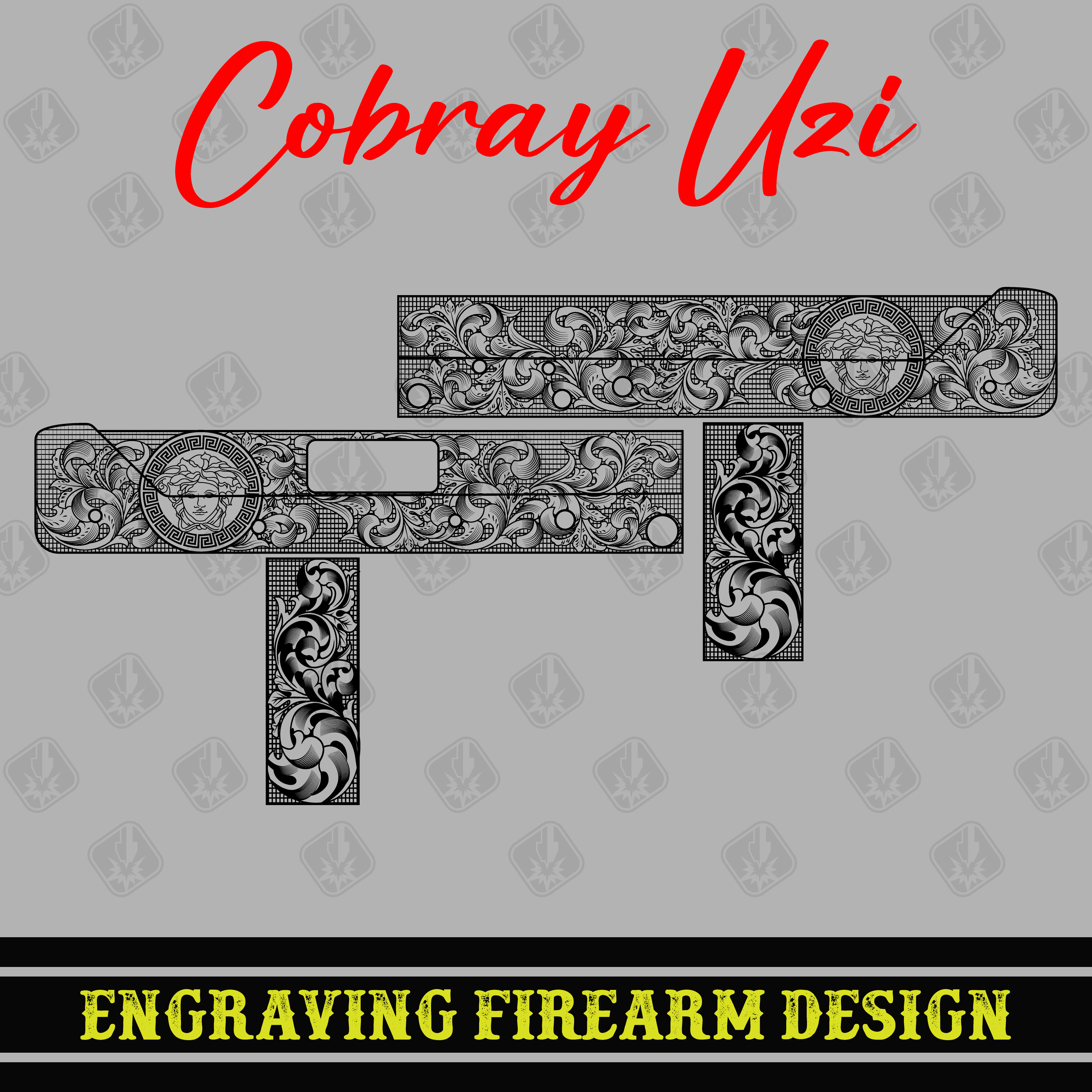 Cobray Uzi- Scroll Vector Design | Inspire Uplift
