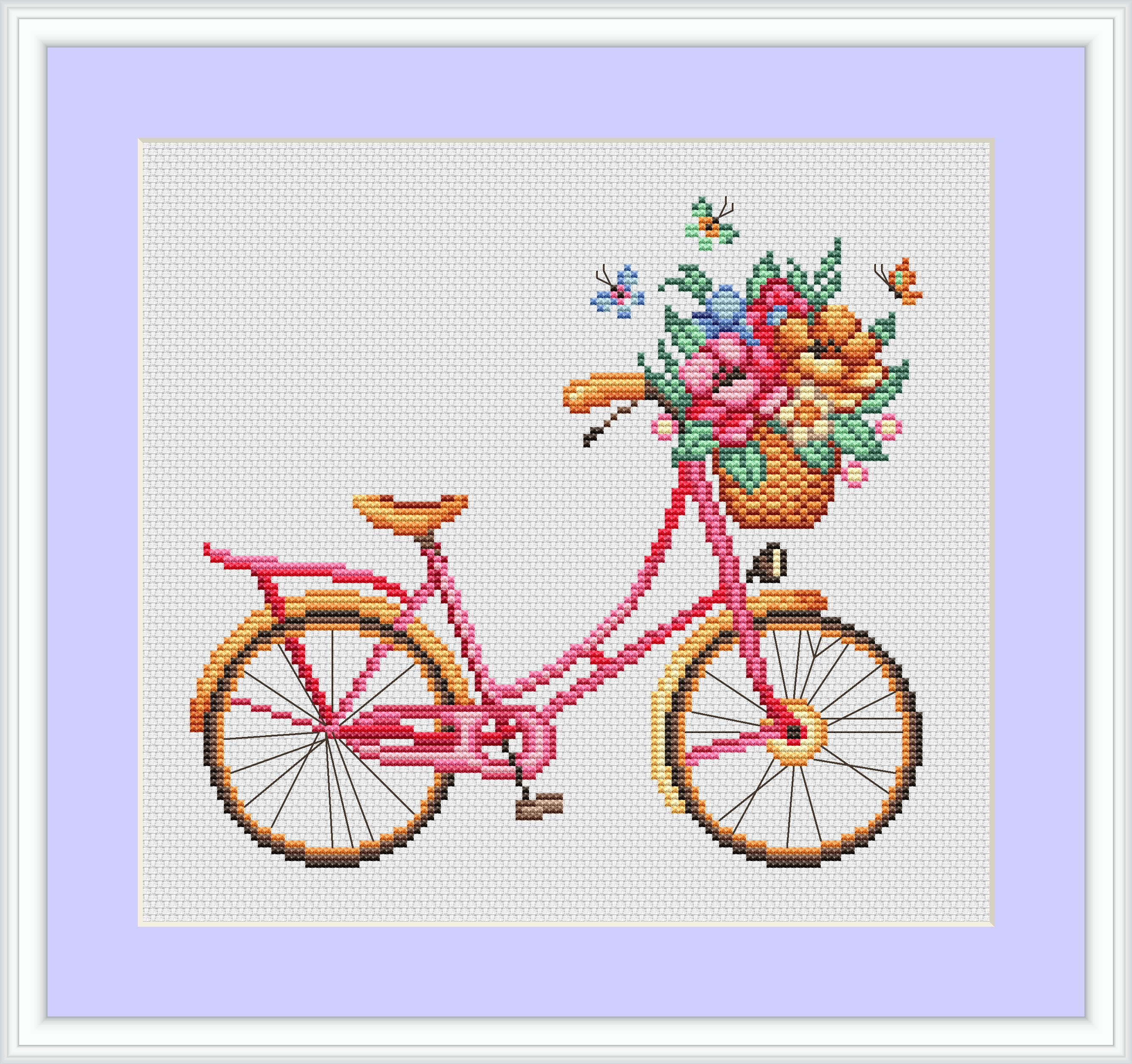 Summer Cross Stitch Pattern Bicycle Cross Stitch Pattern Flo | Inspire ...