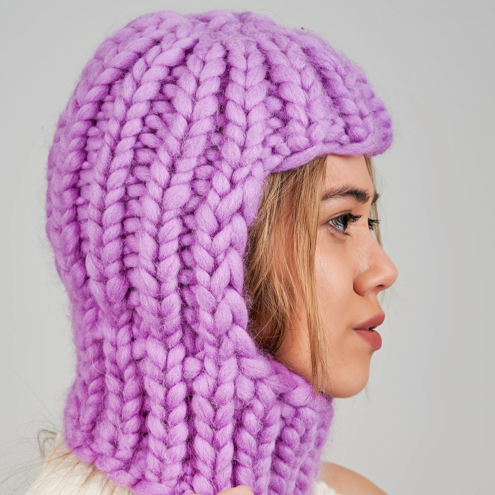 Balaclava made of merino wool. Lilac color | Inspire Uplift