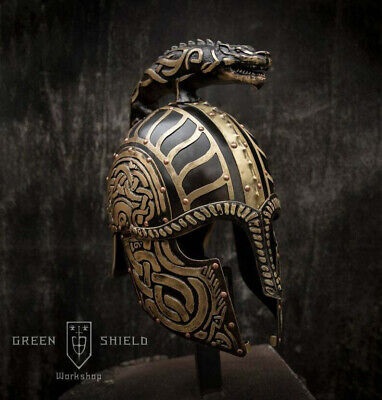 ARP 18GA Steel Medieval Knight Turin's Helmet- Dragon-helmet | Inspire ...