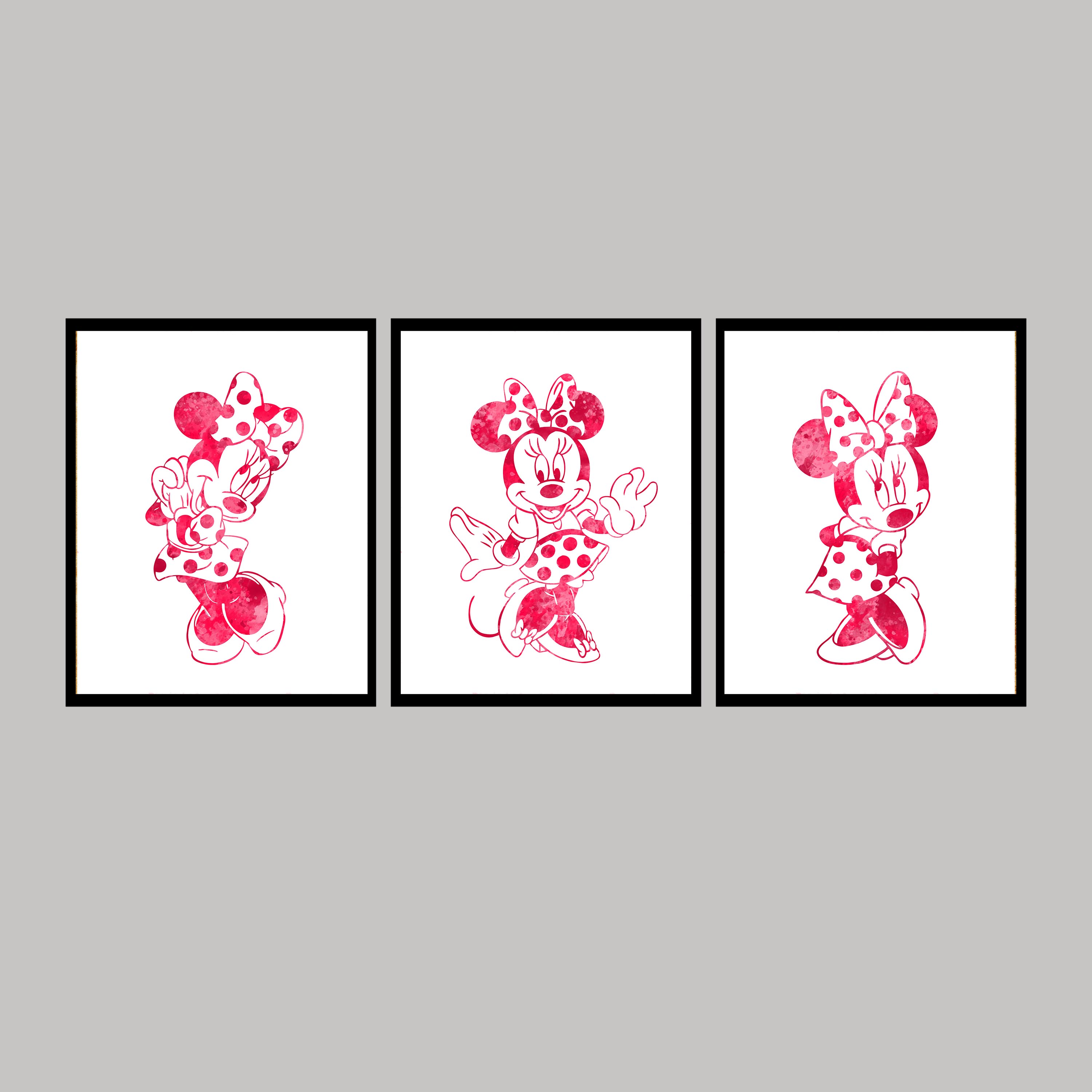 Minnie Mouse Set Disney Art Print Digital Files decor nurser | Inspire ...
