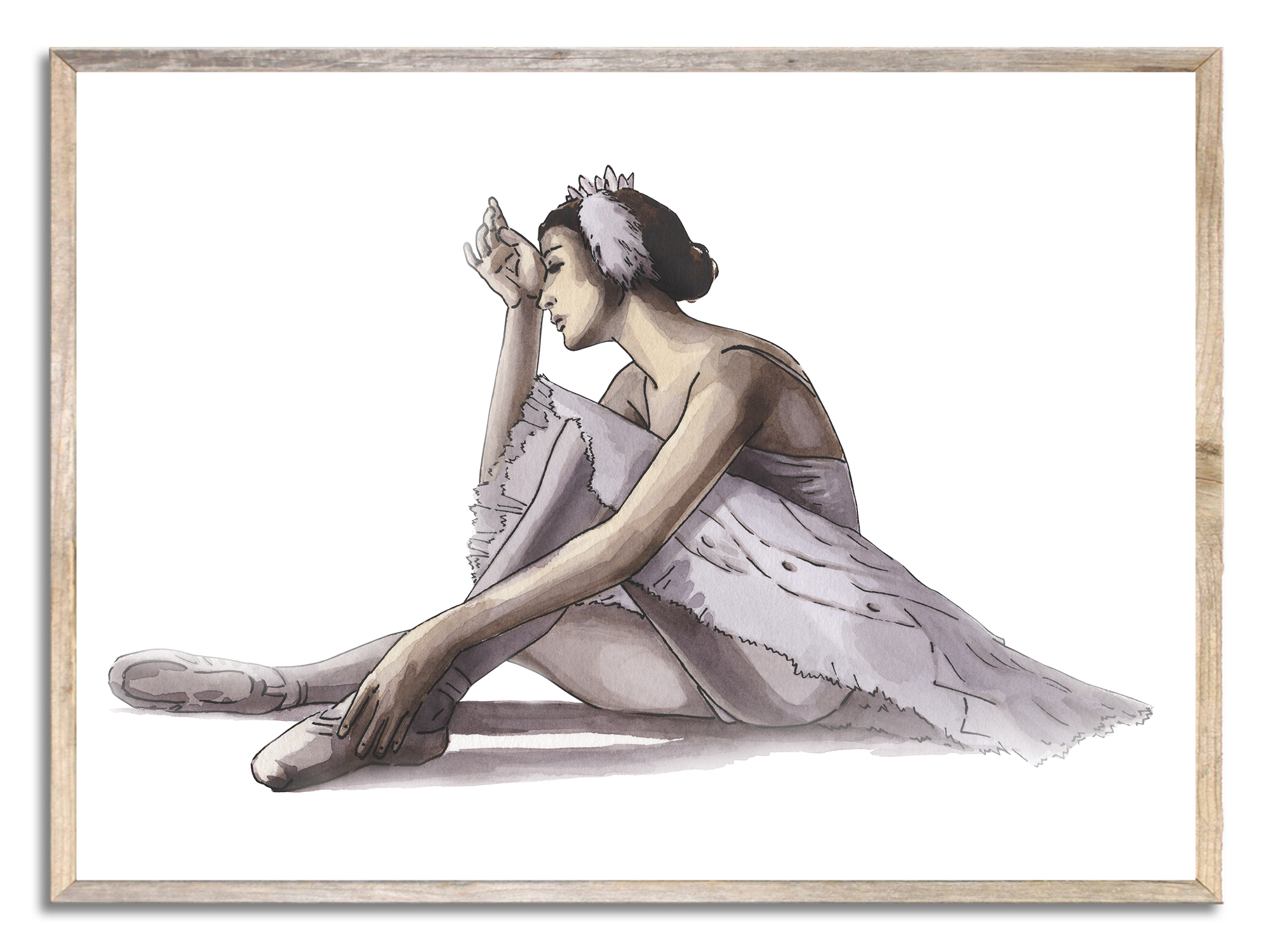 Ballet Dancer Art Print Ballerina Painting White Swan Art | Inspire Uplift