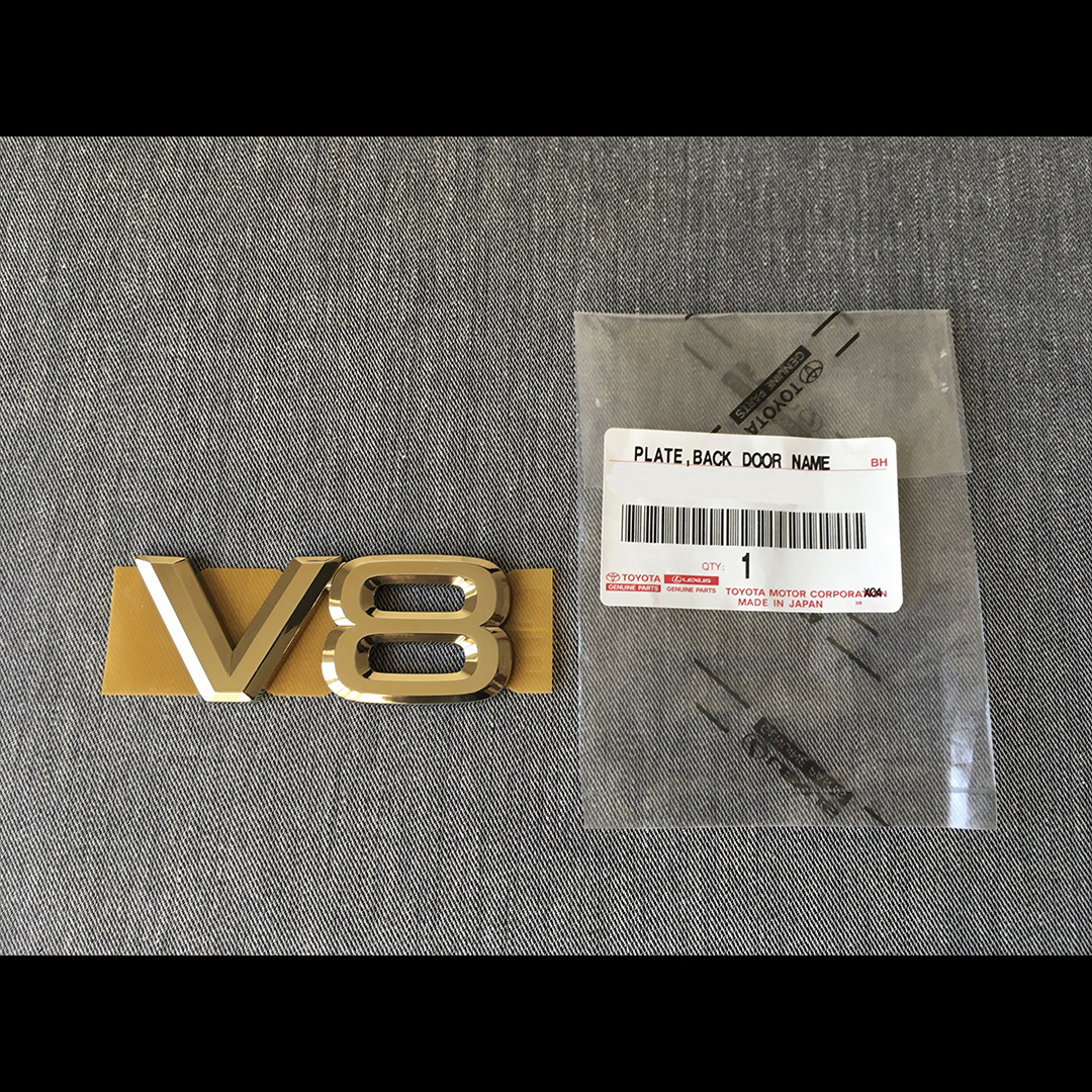 Toyota V8 Gold Rear Emblem Badge for Land Cruiser 100 | Inspire Uplift