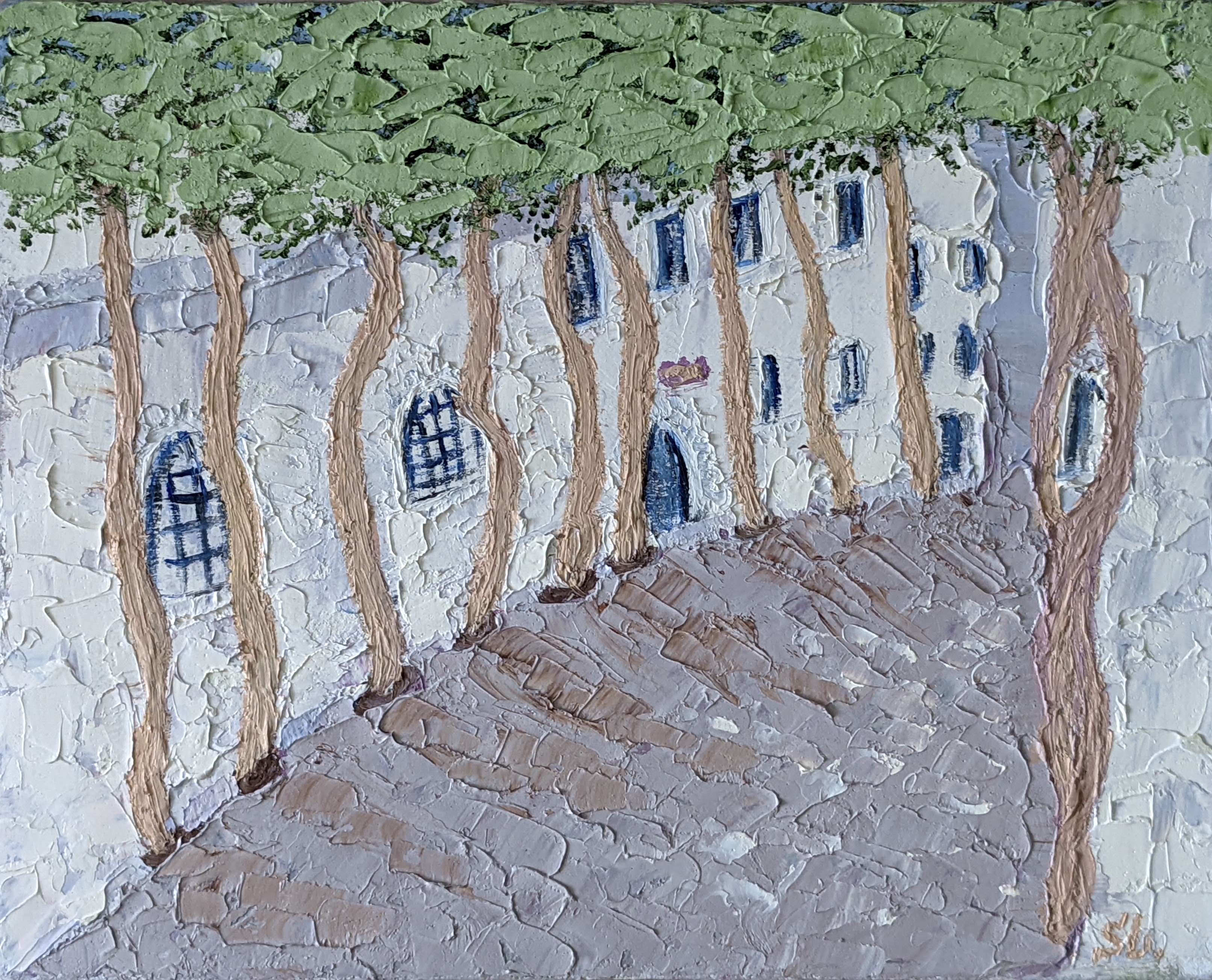 Southern Cities Oil Painting Original Art Old Streets Wall A | Inspire ...