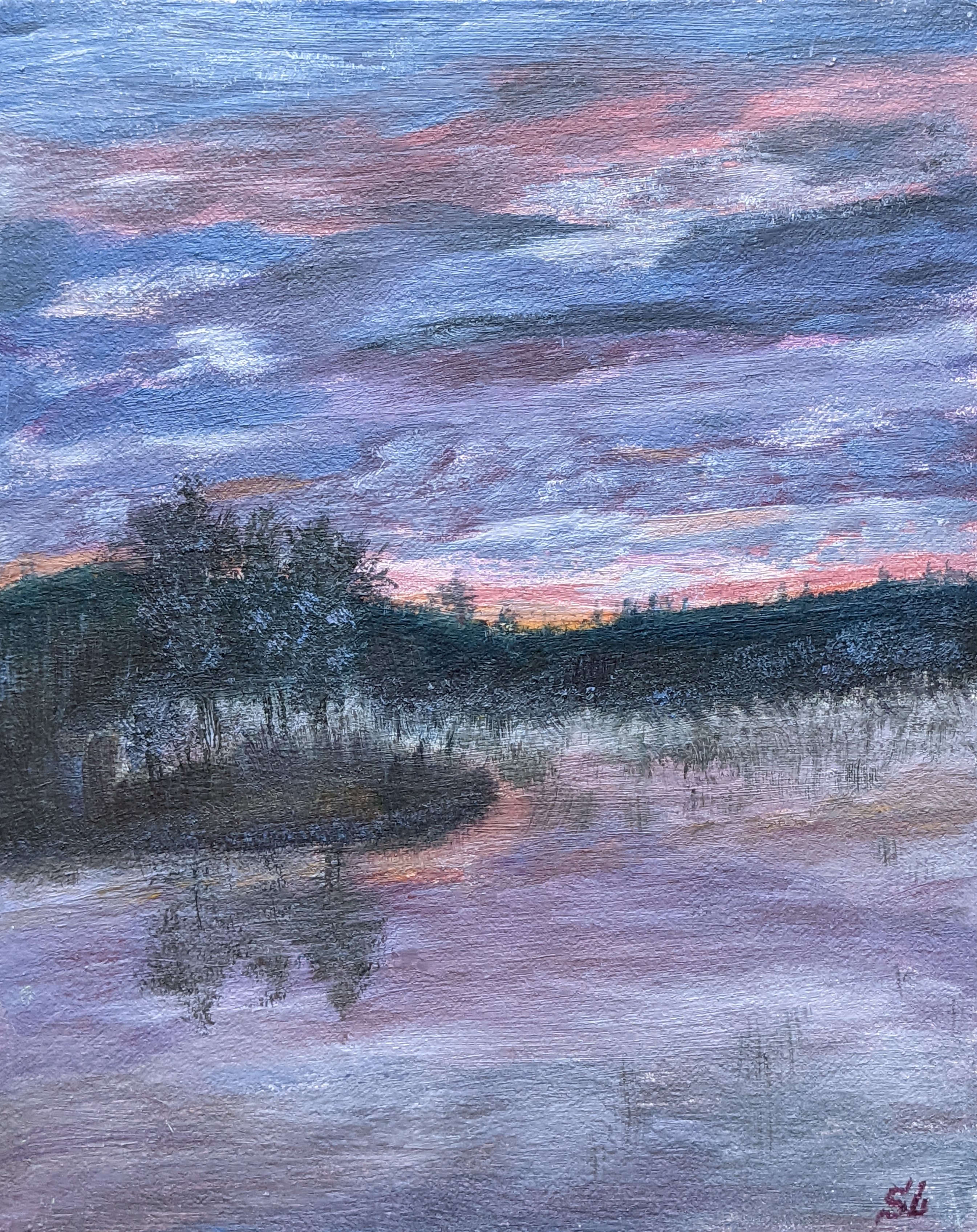 Nature of the North Oil Painting Original Art Sunset River W | Inspire ...