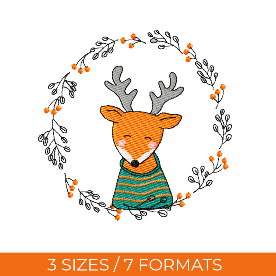 Deer, Embroidery machine file, Embroidery design, Deer embro | Inspire ...