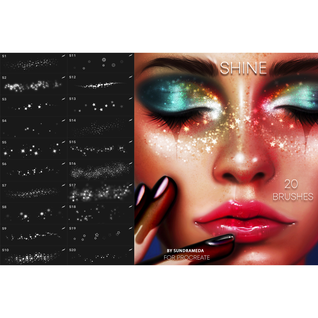 Shine Glitter Brushes for Procreate | Inspire Uplift