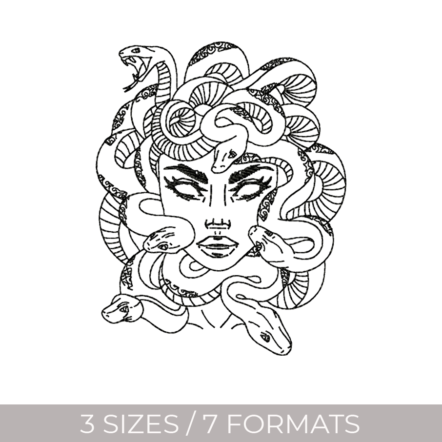 Medusa embroidery design, Embroidery file, Pes embroidery de | Inspire ...