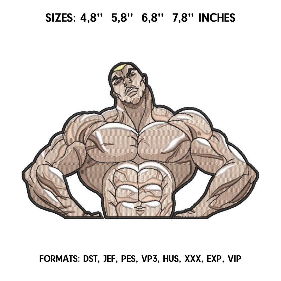 Jack Hanma Embroidery Design File / Baki Hanma Anime Embroid | Inspire ...