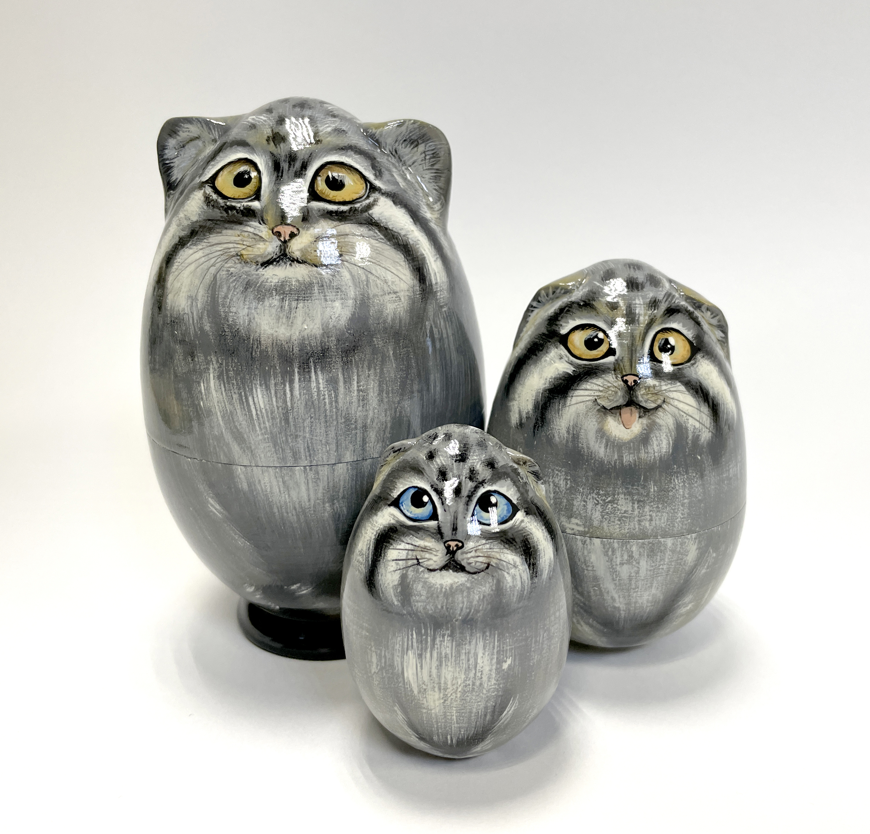 Cat Manul nesting dolls, Russian matryoshka, animals dolls | Inspire Uplift
