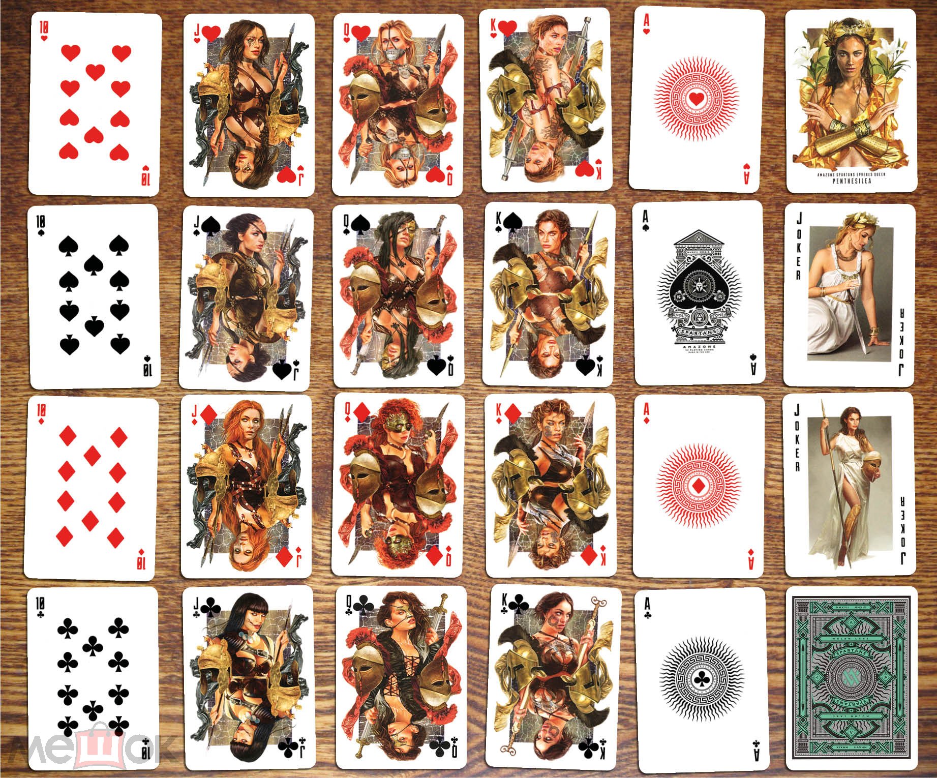 Playing cards "Spartans Amazons". Reprint. | Inspire Uplift