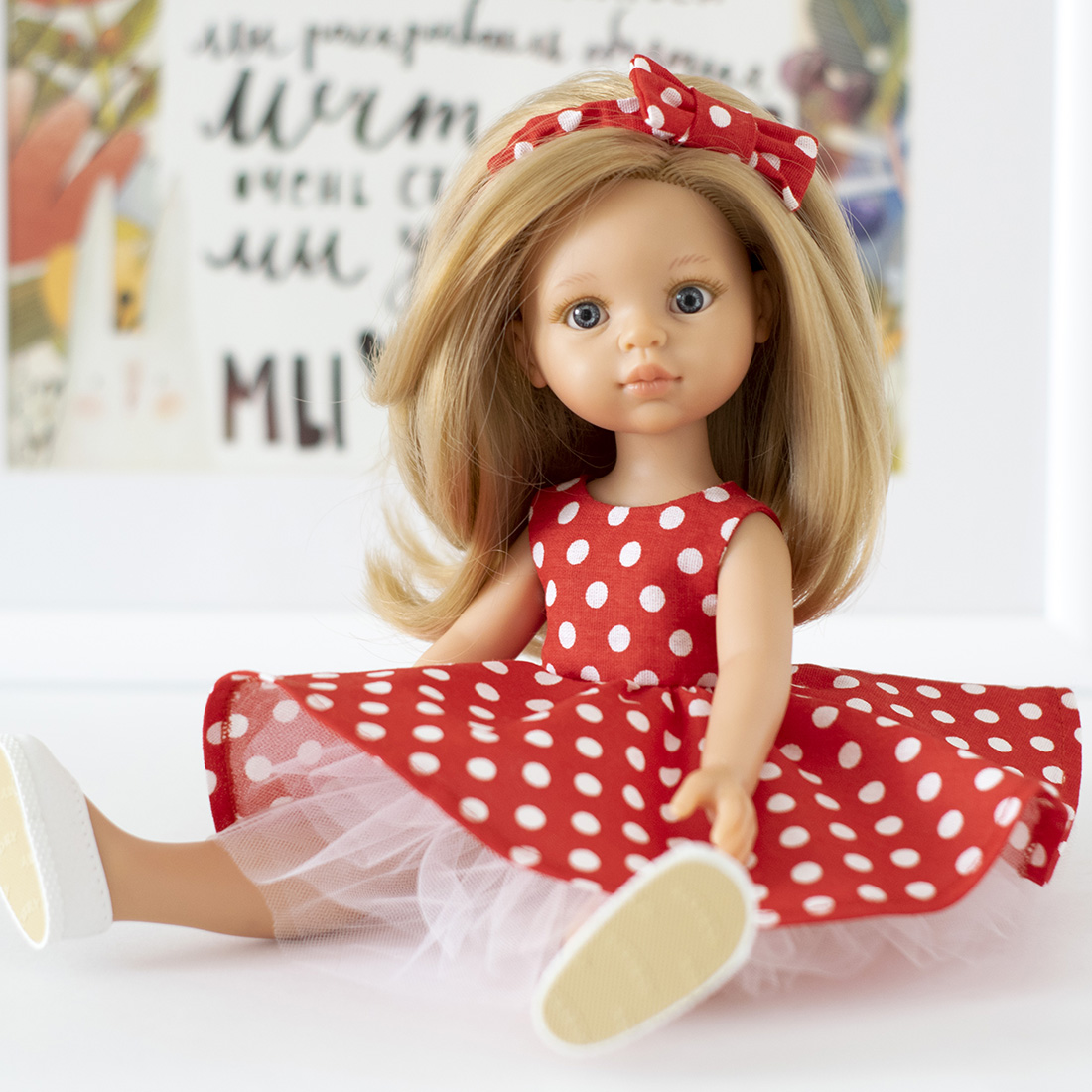 Red polka dot dress for 13 inch dolls Paola Reina Las Amigas | Inspire ...