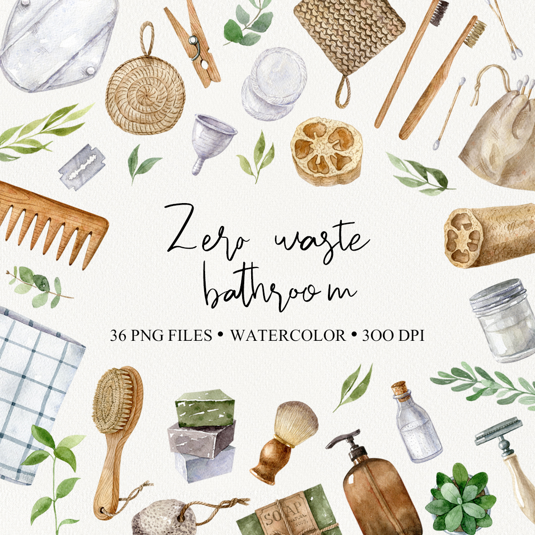 Zero Waste Lifestyle Watercolor Png Clipart. Eco Friendly Il | Inspire ...