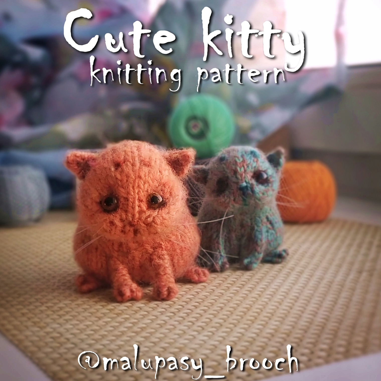 Cat Knitting Pattern, sitting kitty pattern, toy pattern DIY | Inspire ...