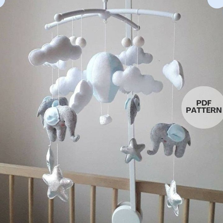 PDF Elephant baby mobile Pattern , Tutorial DIY nursery mobi | Inspire ...