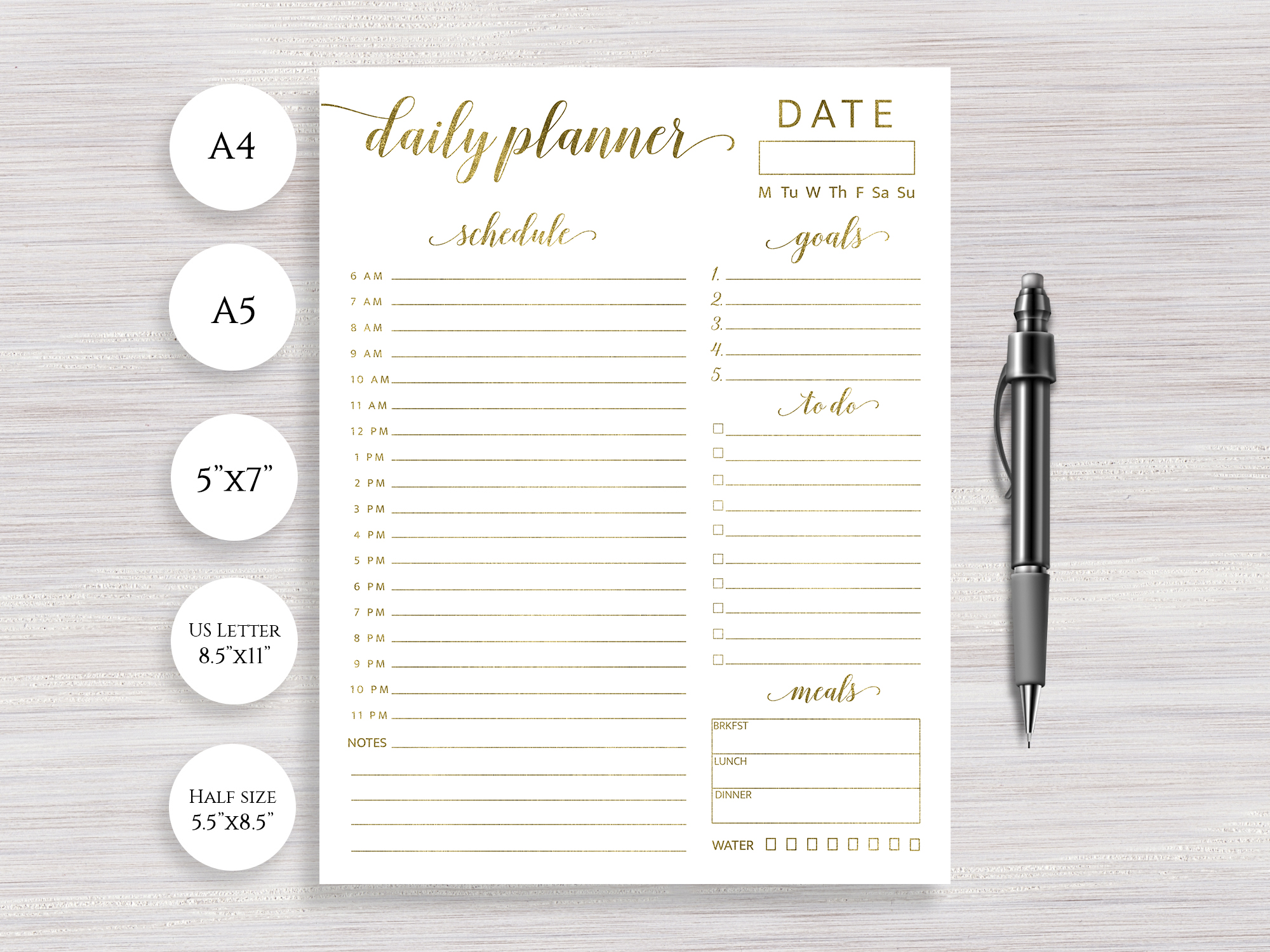 Daily Planner printable, Daily Organizer, Planner page, Plan - Inspire ...