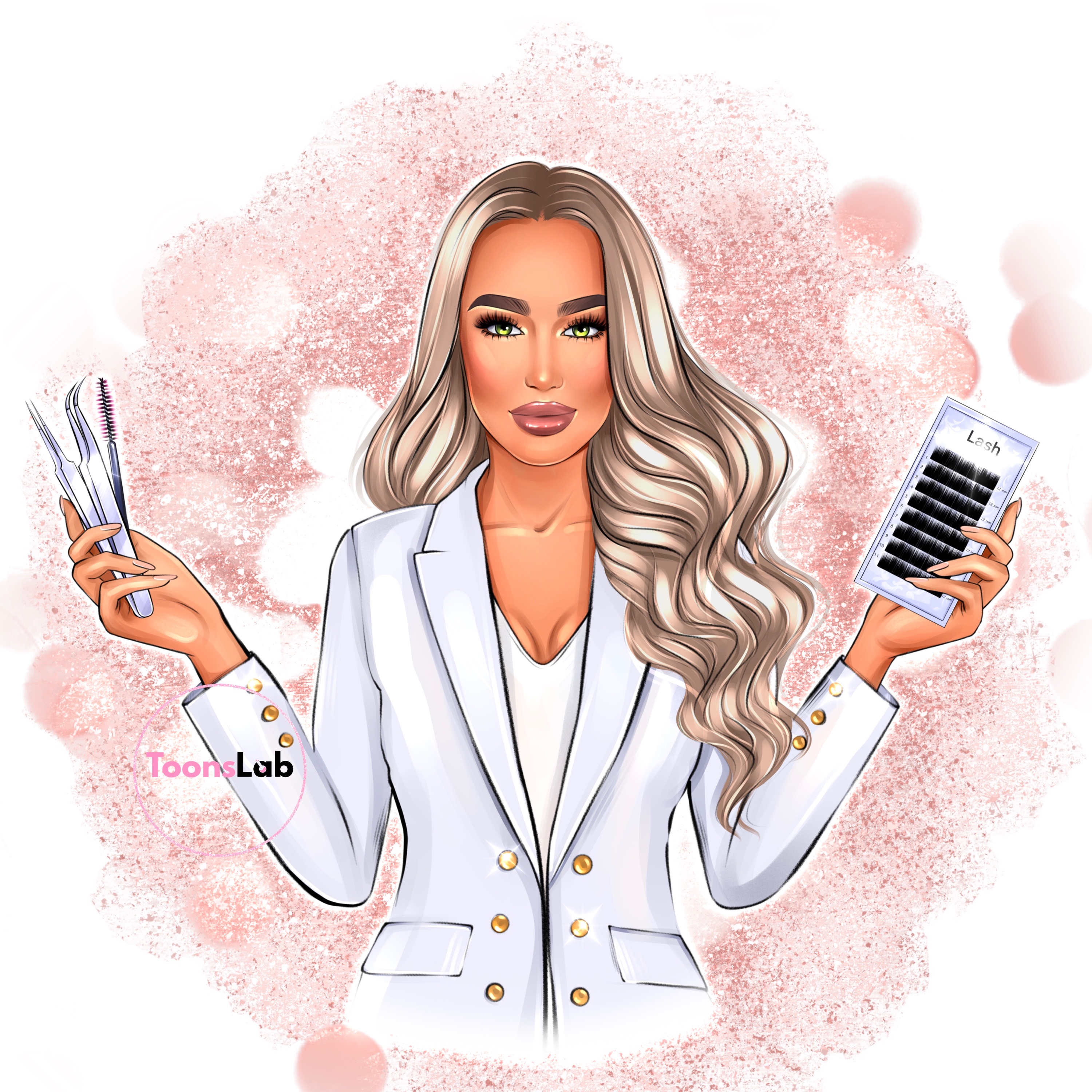 Castom Cartoon Logo Cartoon Logo For Business Lash Technicia | Inspire ...