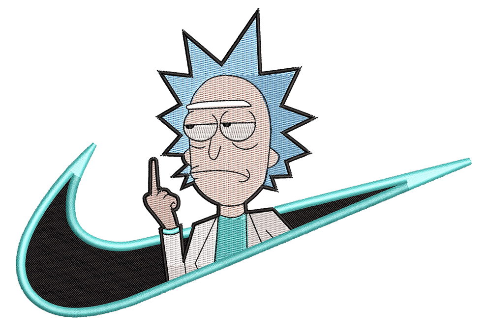 Rick And Morty Nike Embroidery Design, Nike Logo Embroidery, - Inspire ...