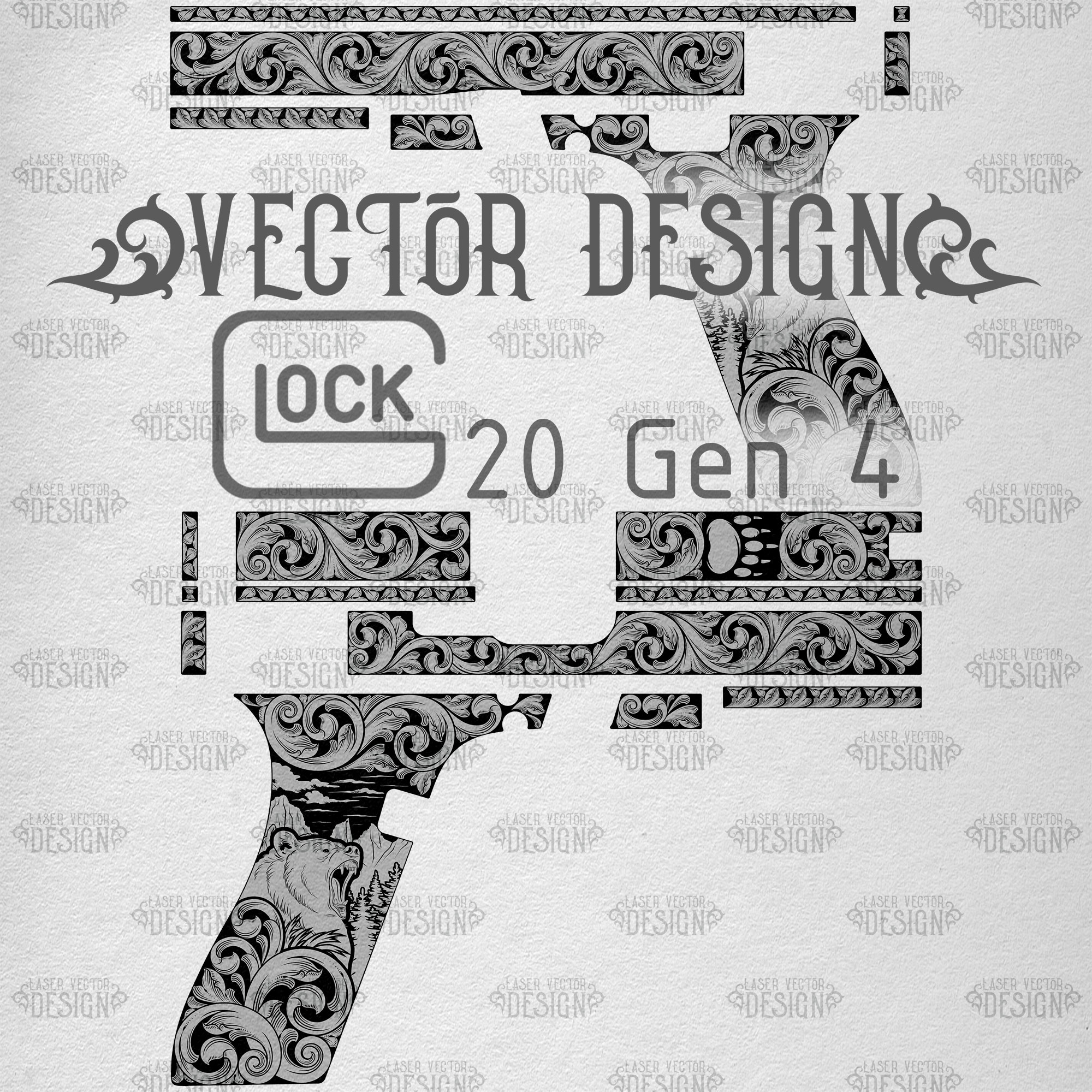 VECTOR DESIGN Glock20 gen4 "Scrolls and bear" - Inspire Uplift