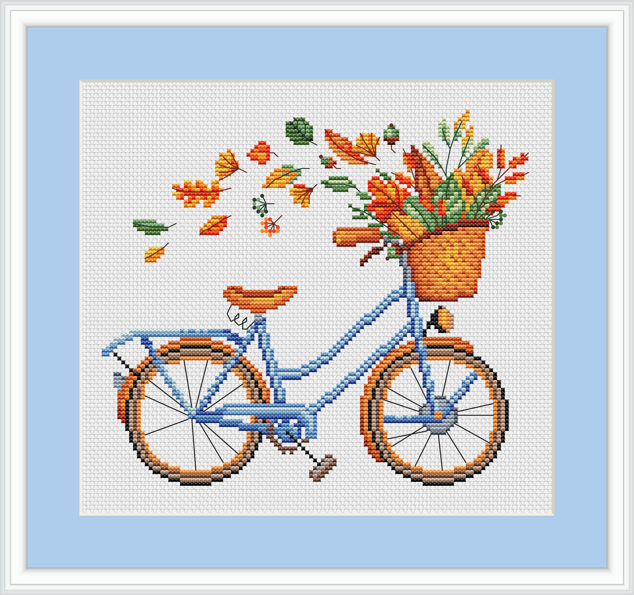 Bicycle Cross Stitch Pattern Autumn Cross Stitch Pattern Fal | Inspire ...