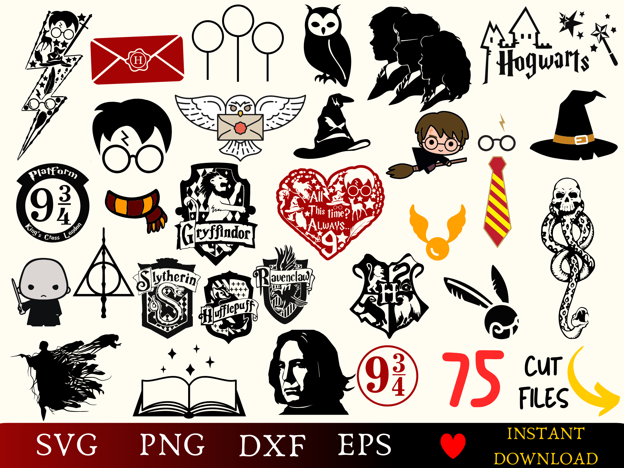 Digital Download, Harry Potter svg, Harry Potter clipart, Ha | Inspire ...