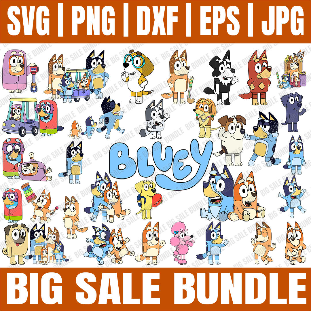 Bundle 32 Files Bluey Svg, Bluey Bundle Svg, Bluey Svg, Blue - Inspire ...