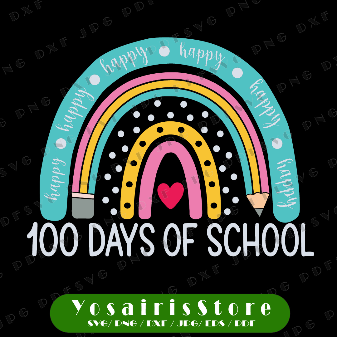 100 Days of School Rainbow Svg,Rainbow Pencil And Ruler, Sc | Inspire ...