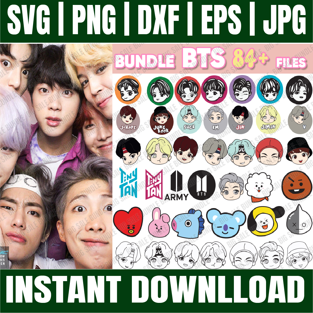 Bundle 84 Files BTS Svg, Bts Svg, Kpop Svg, Bts Vector, Bts | Inspire ...