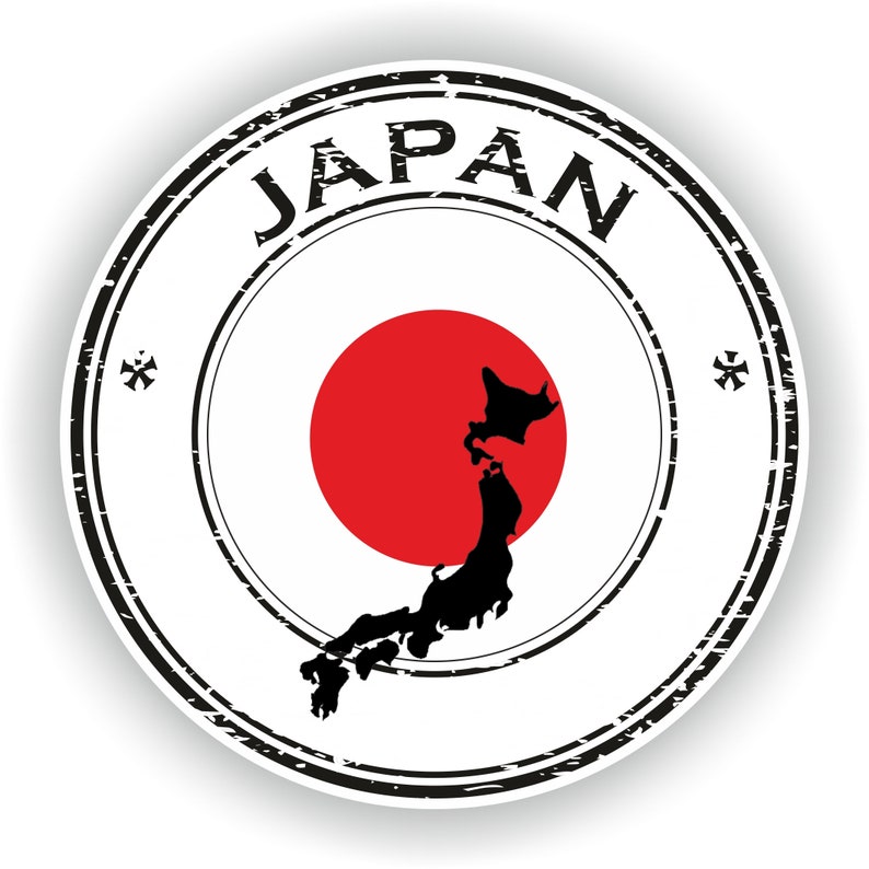 Japan Seal Sticker Round Flag for Laptop Book Fridge Guitar | Inspire ...