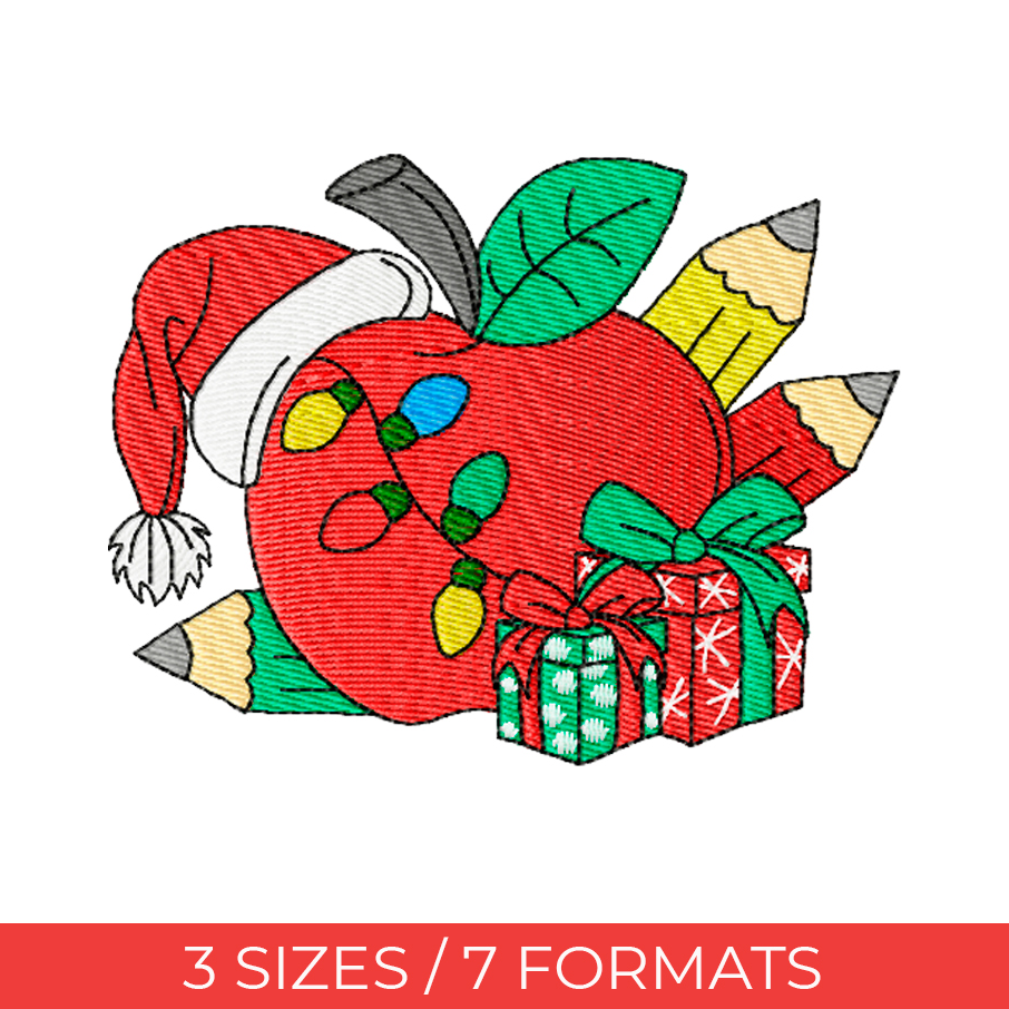 Christmas apple, Embroidery design, Embroidery file, Pes emb | Inspire ...