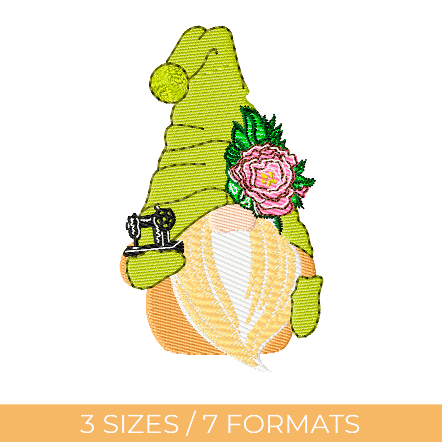 Sewing gnome, Embroidery design, Embroidery file, Pes embroi | Inspire ...