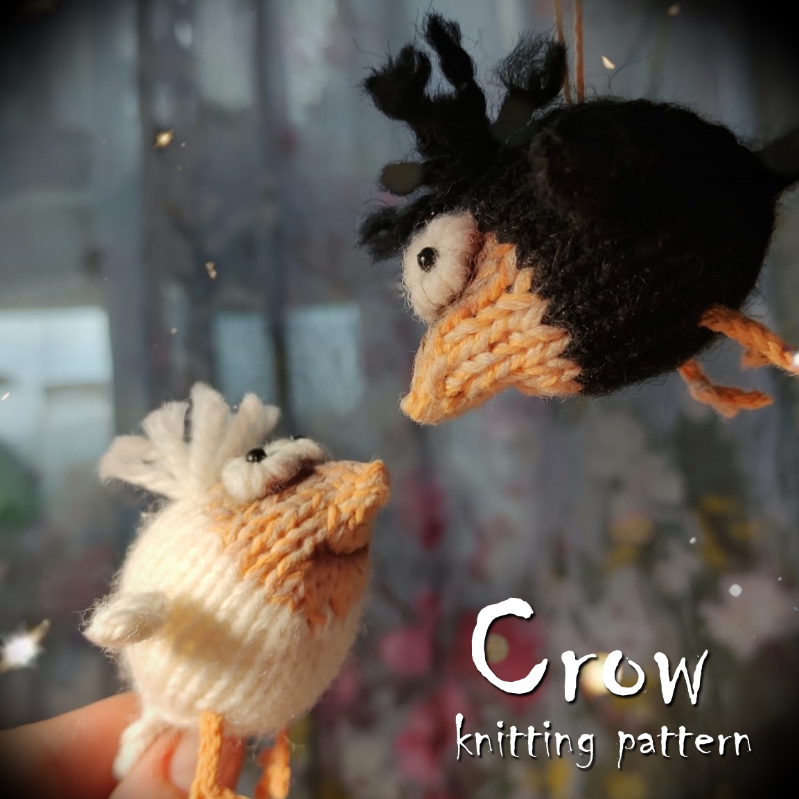 Crow Knitting Pattern, little knitted funny bird, Halloween | Inspire ...