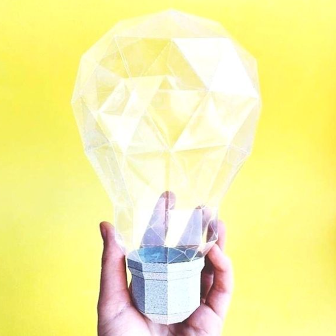 TRANSPARENT LIGHT BULB made of paper and plastic, 3D lamp, p | Inspire ...