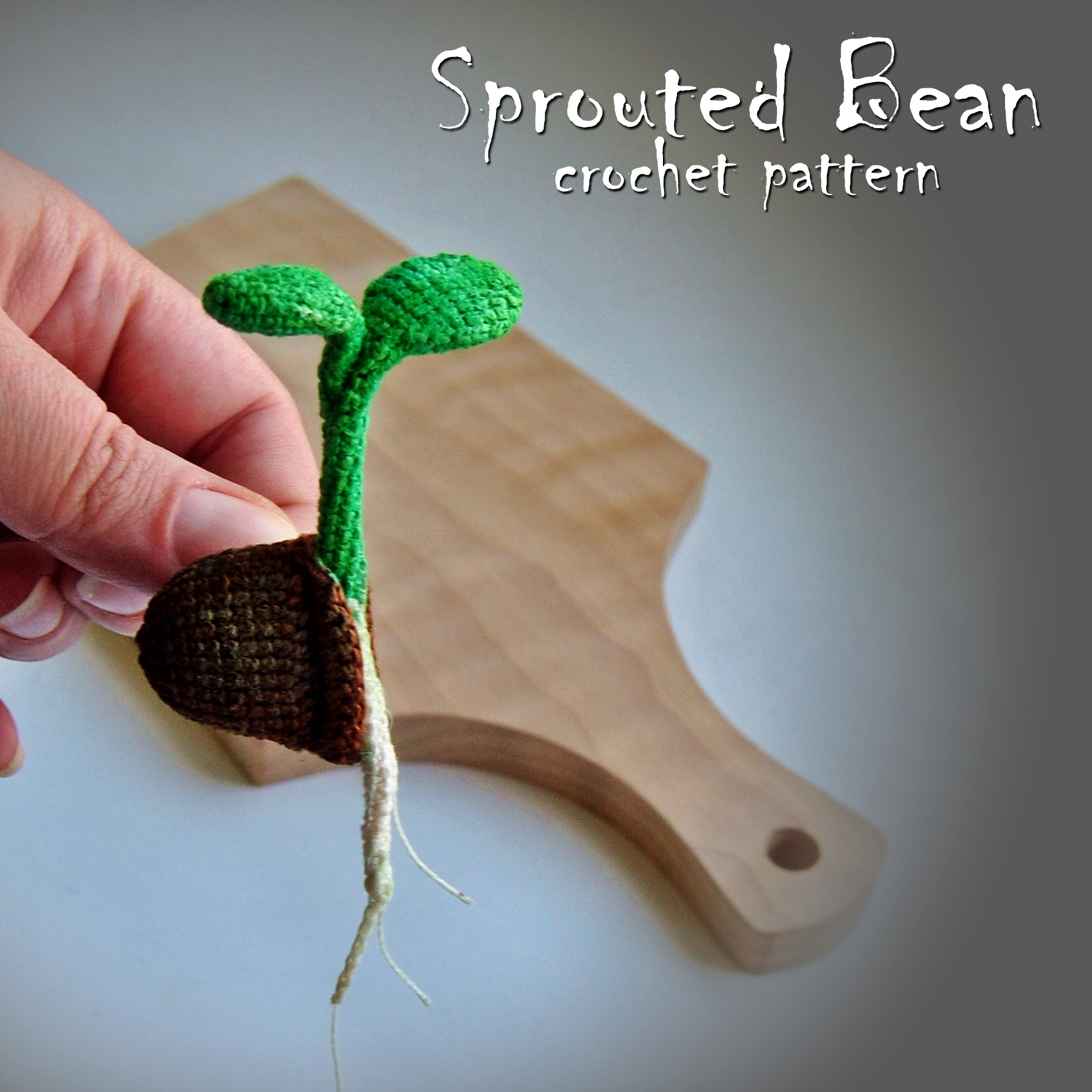 Sprouted Bean brooch crochet pattern, realistic plant guide | Inspire ...