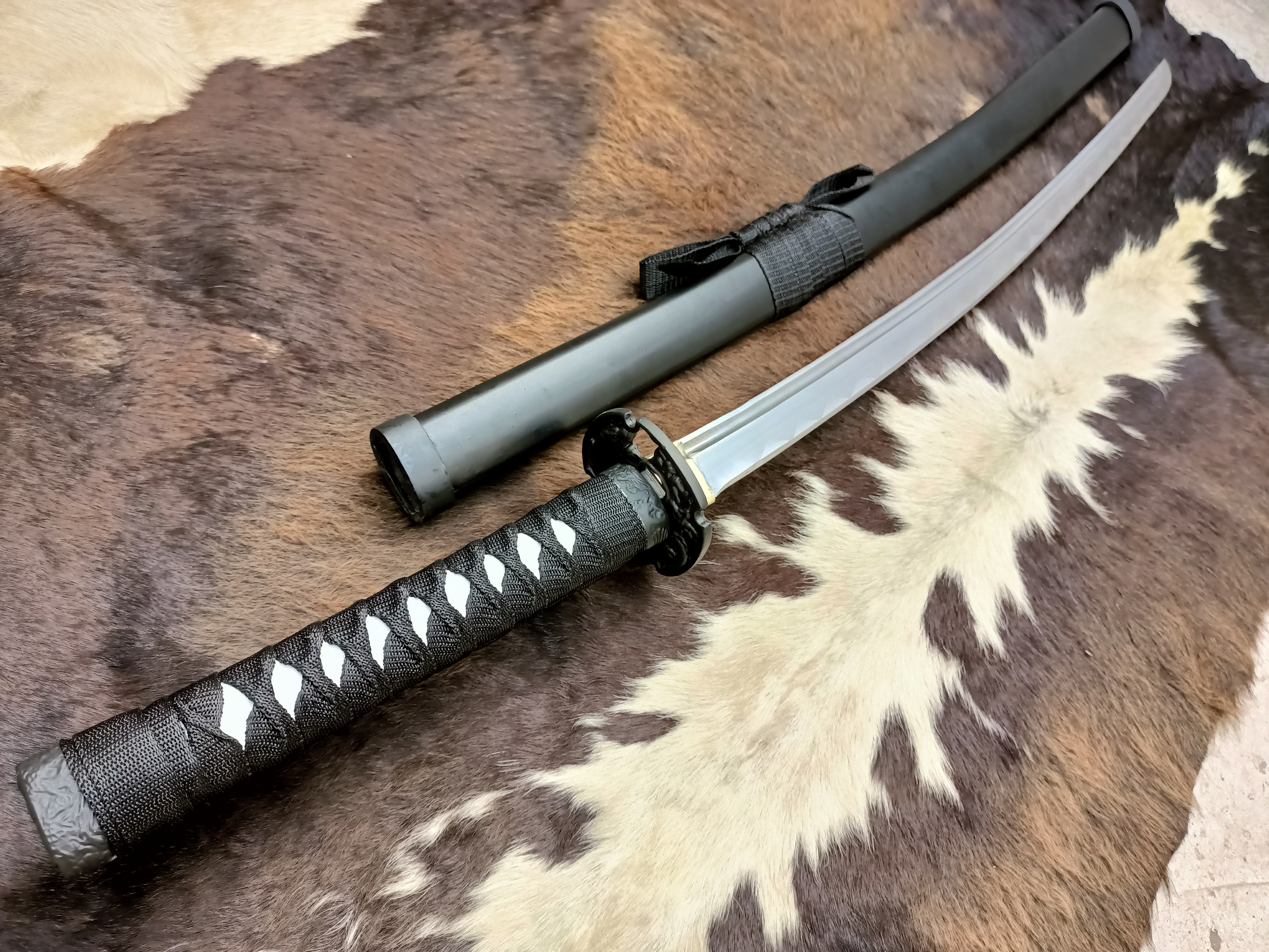 Handmade Katana Sword Real Damascus Steel Hammer Texture Ful | Inspire ...