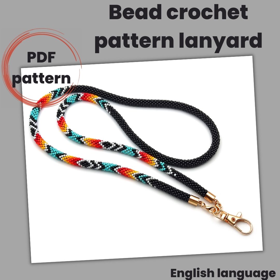 Pattern teacher lanyard, Ethnic lanyard pattern, Bead croche | Inspire ...