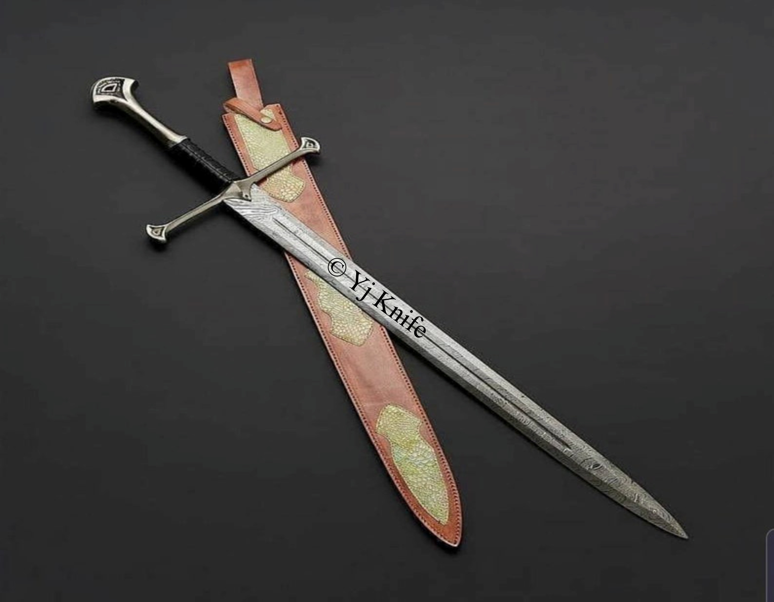 Damascus Steel Anduril Narsil Lord Of The Ring Swords | Inspire Uplift