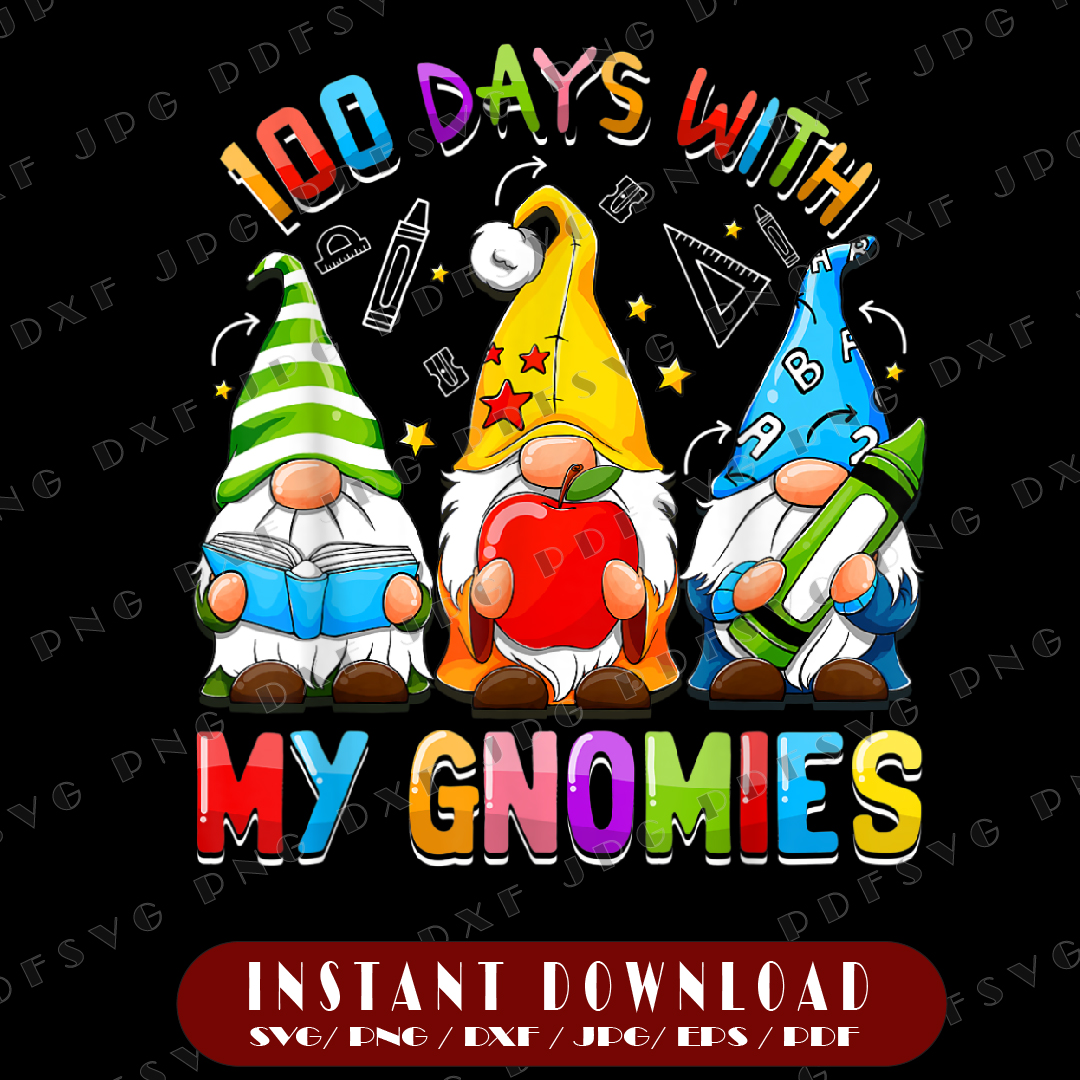 Happy 100th Day Of School PNG, Three Gnomes Virtual Teachers | Inspire ...