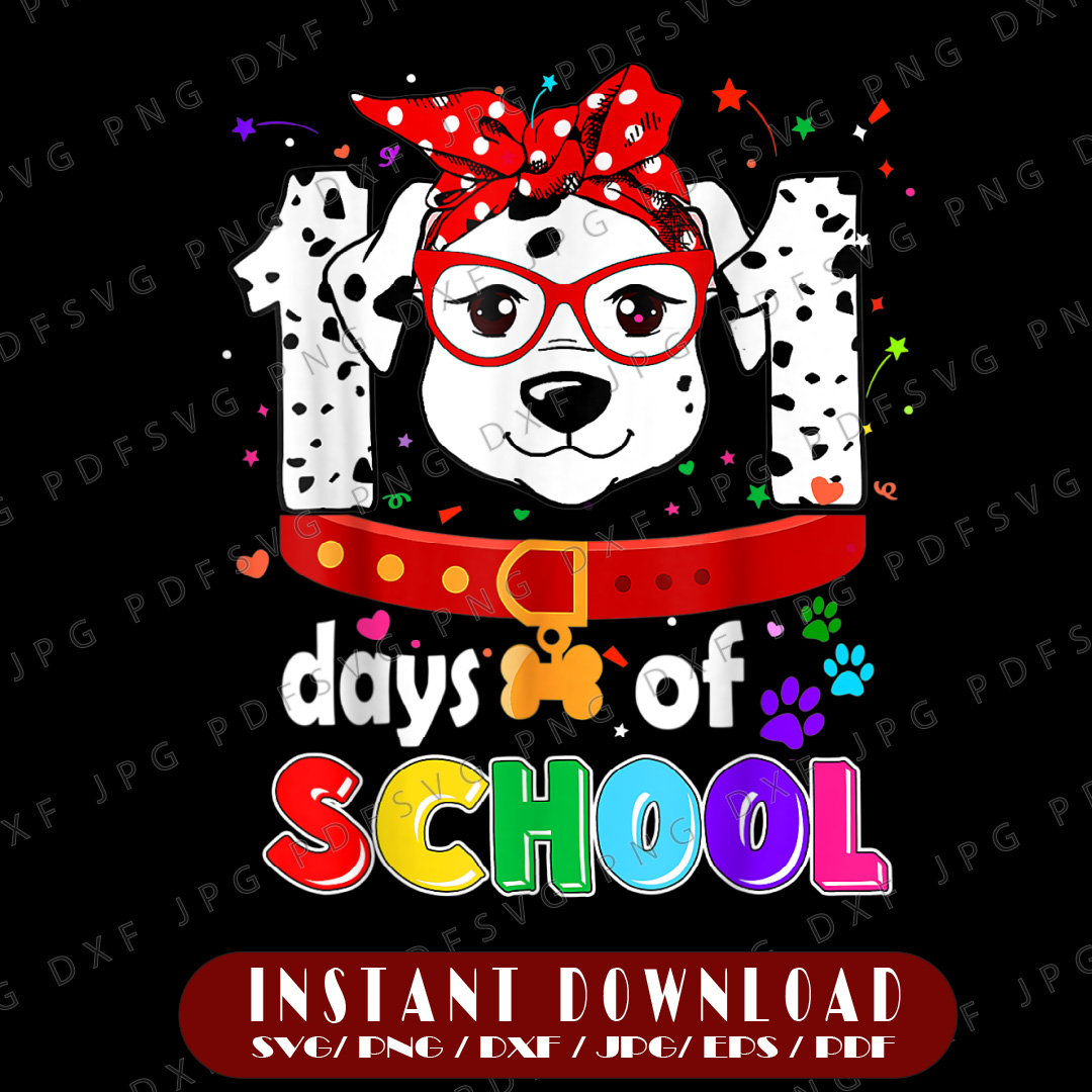 Dog Dalmation 101 Days Of School Png, Dalmatian puppy shirt, | Inspire ...