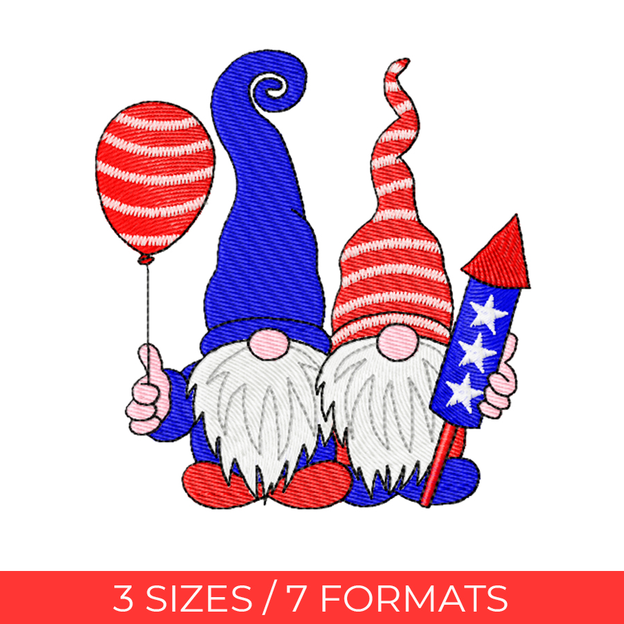 Patriotic gnomes, Embroidery design, Independence day , Gnom | Inspire ...