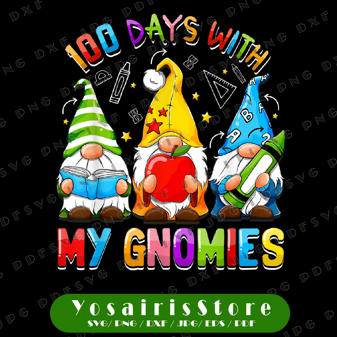 Happy 100th Day Of School PNG, Three Gnomes Virtual Teachers | Inspire ...