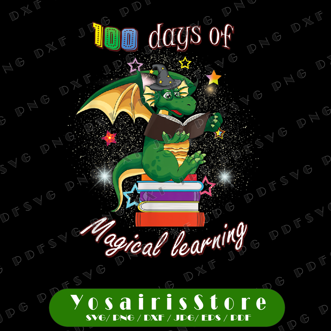 100 Days of School Magical Learning Book PNG, Dragon Teacher | Inspire ...