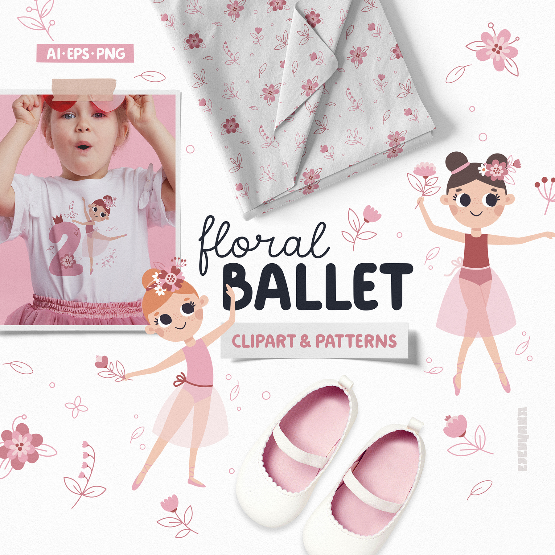 Floral Ballet Collection, Ballerina Clipart, Ballet png | Inspire Uplift