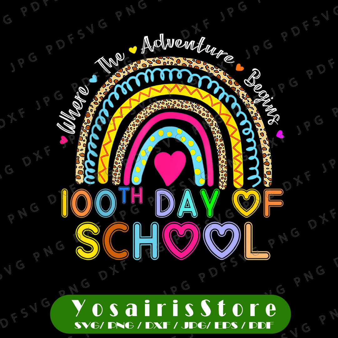 100th Day Of School Teacher PNG - 100 Days Smarter Rainbow P - Inspire ...