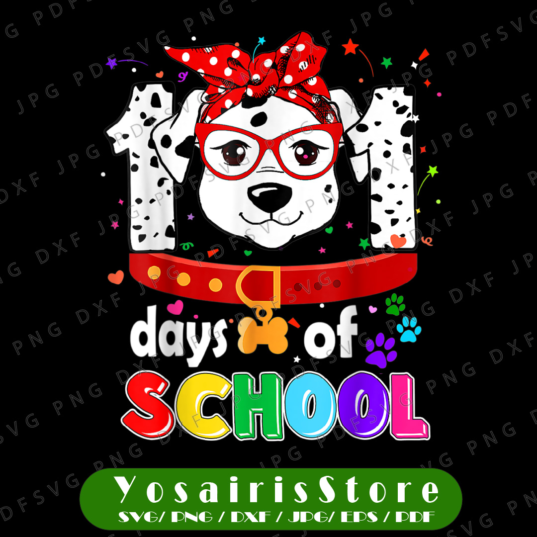 Dog Dalmation 101 Days Of School Png, Dalmatian puppy shirt, - Inspire ...