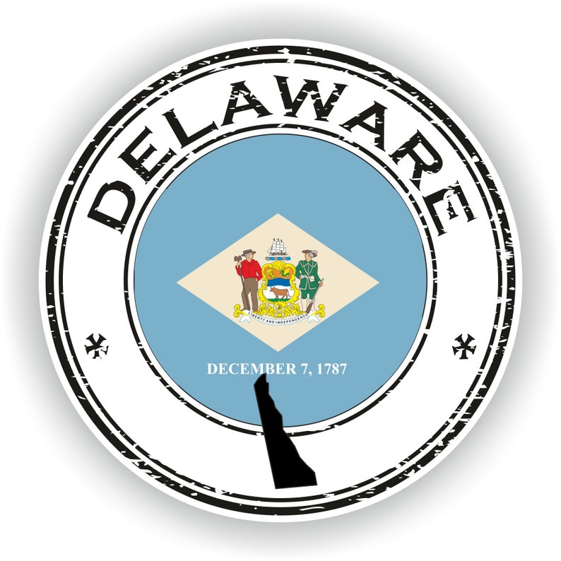 Delaware Seal Sticker Round Flag for Laptop Book Fridge Guit | Inspire ...
