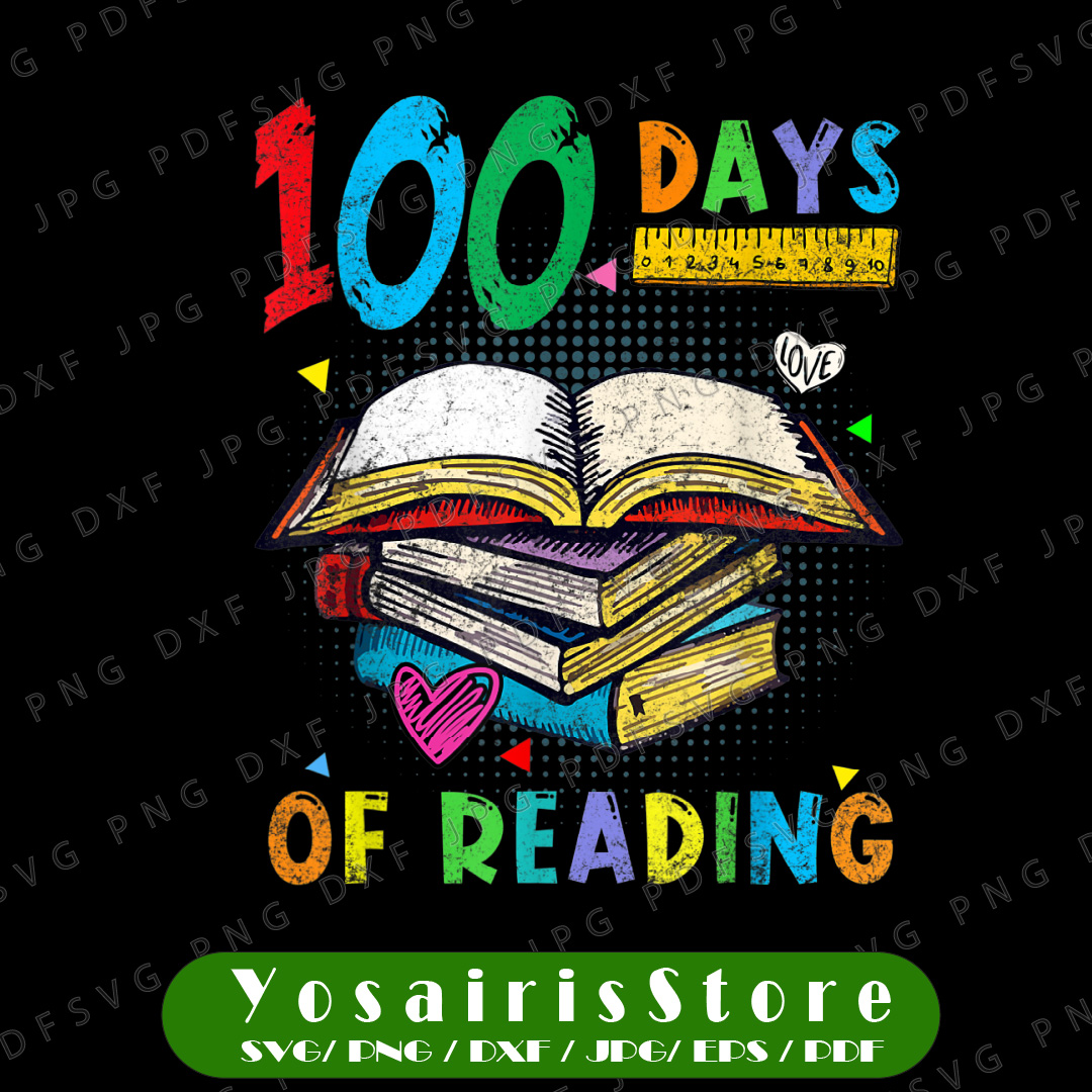 Happy 100 Days of School Reading Png, 100 Days In The Books, | Inspire ...