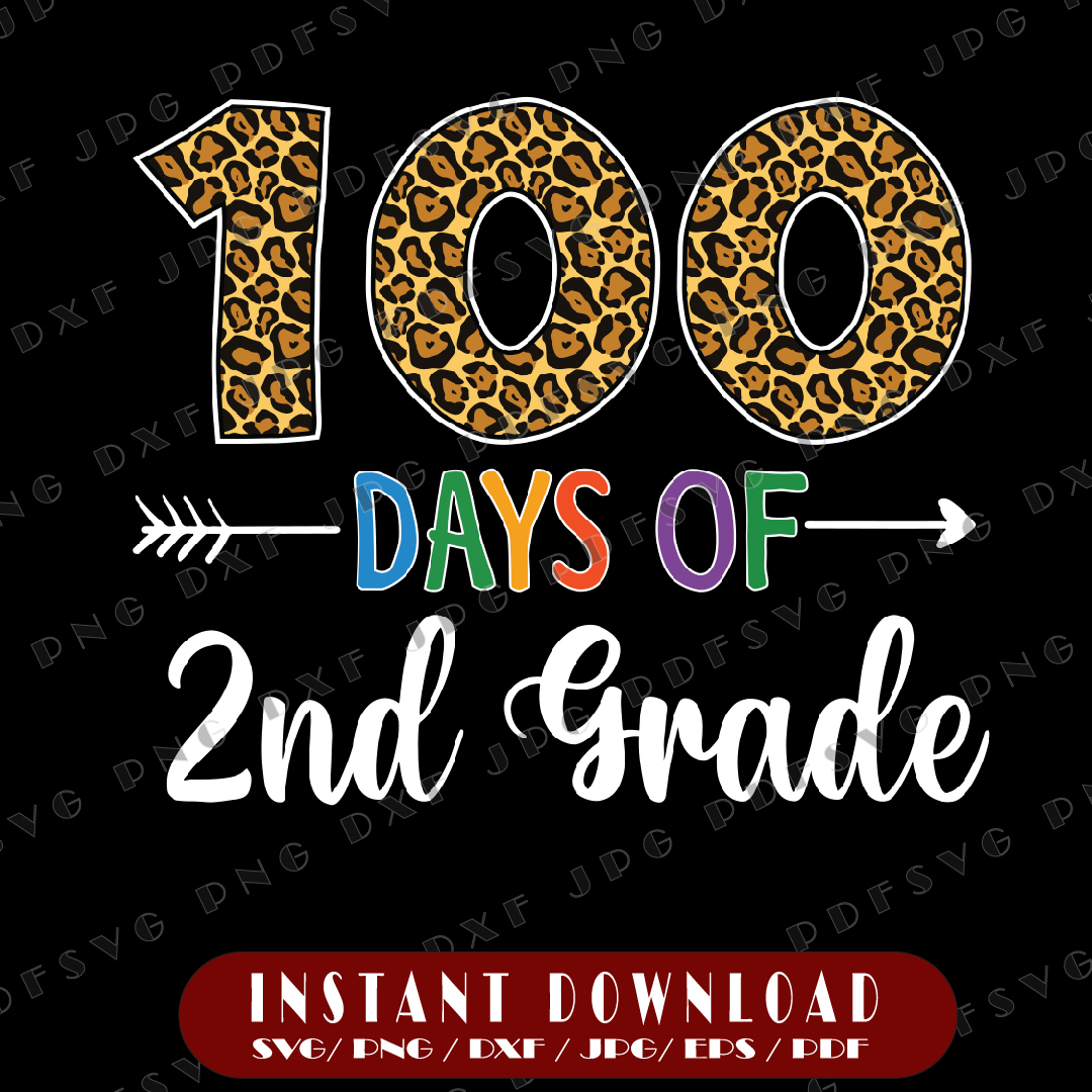 100 Days Of 2nd Grade PNG, Teacher Student 100th Day School | Inspire ...
