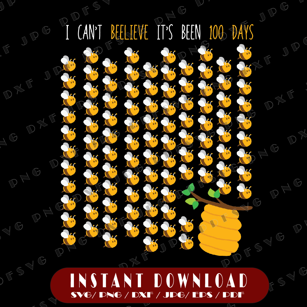 Bees Bee Hive 100 Days Of School Svg Png, Preschool Pre-K Sv | Inspire ...
