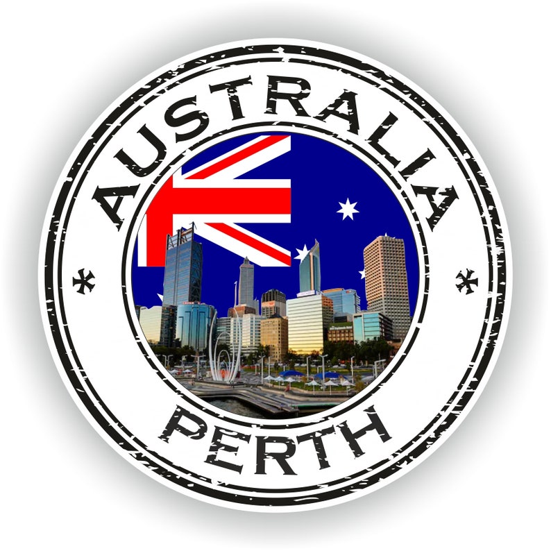 Perth Australia Seal Sticker Round Flag for Laptop Book Frid - Inspire ...